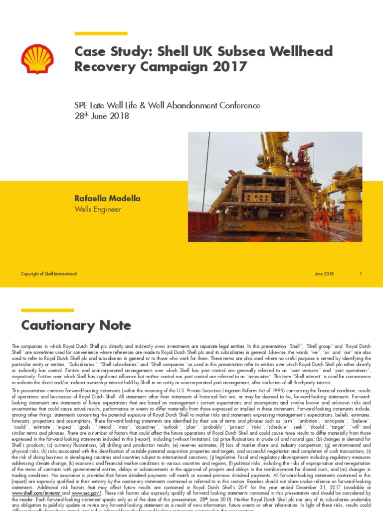 1330 Case Study Shell UK Subsea Wellhead Recovery Campaign 2017 | PDF ...