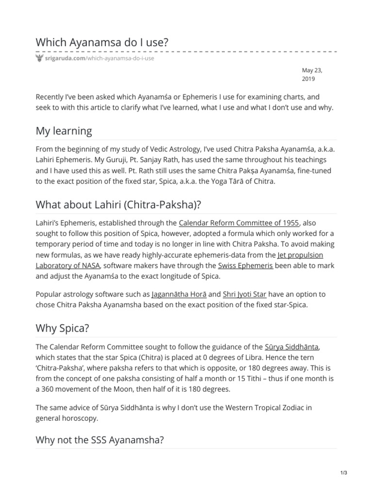 Which Ayanamsa Do I Use | PDF | Esoteric Cosmology | Astrology