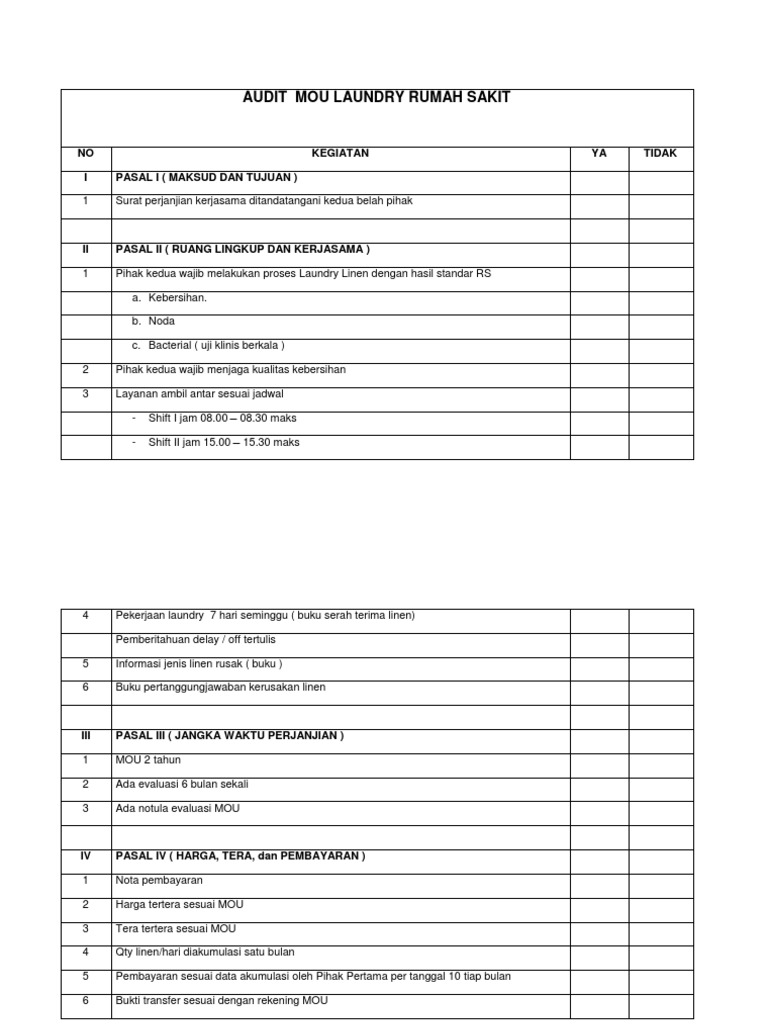 Audit Mou Linen | PDF