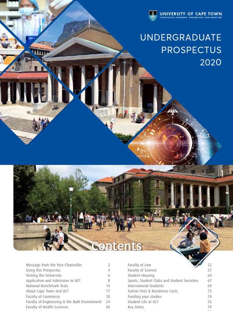 UCT Undergraduate Prospectus 2020 | PDF | University And College ...