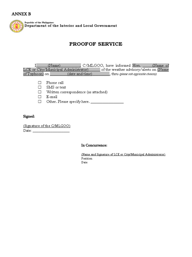 Template Proof of Service | PDF