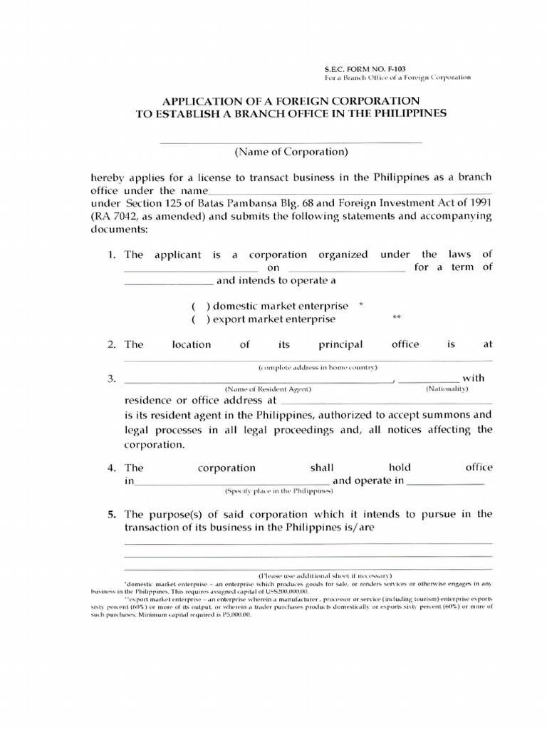 SEC FORM NO. F103 U04042016 PDF | PDF