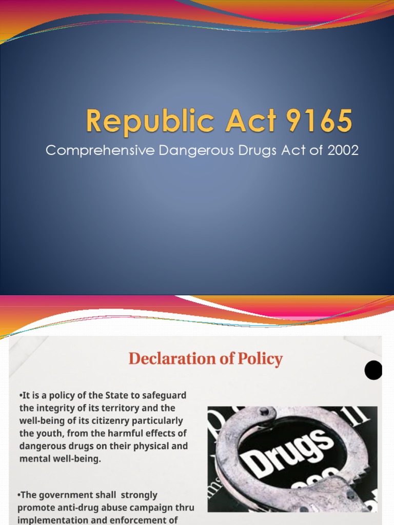 Republic Act 9165 Salient Features | PDF | Social Aspects Of ...