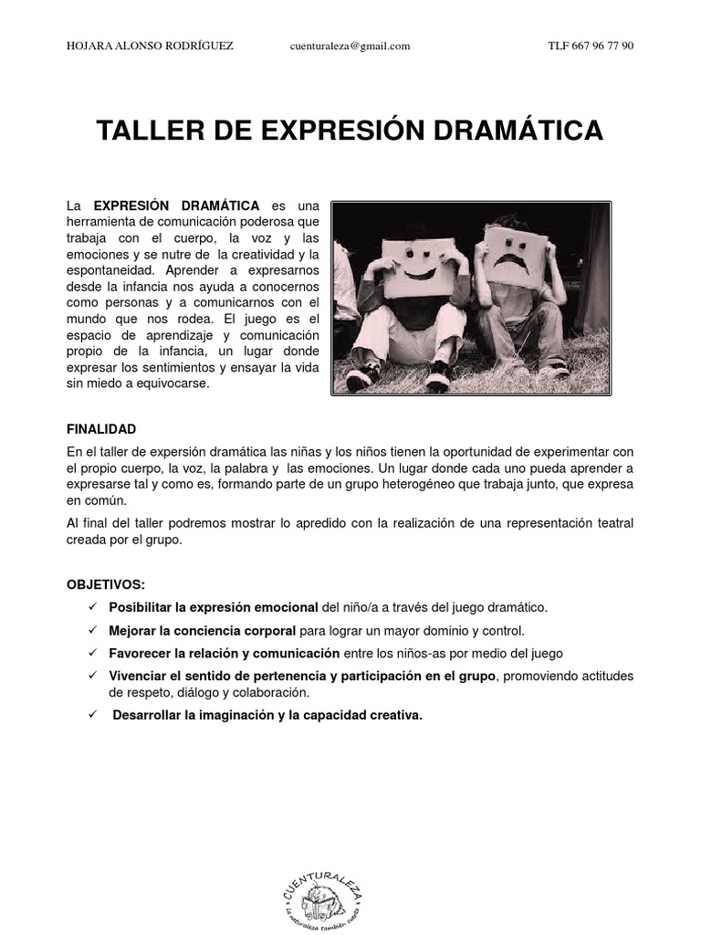 Taller de Expresión Dramática Infantil | PDF | Las emociones | Infancia