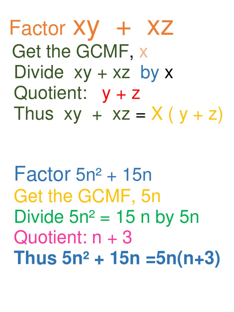 Factor EXAMPLES | PDF