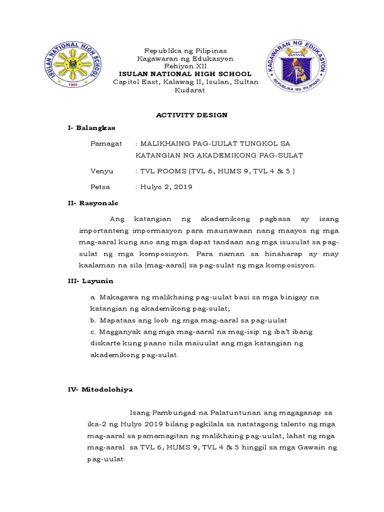 Activity Design | PDF