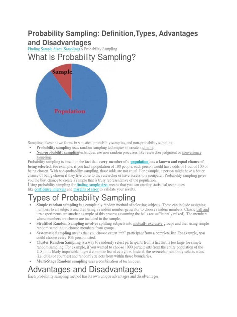 Probability Sampling | PDF | Stratified Sampling | Randomness