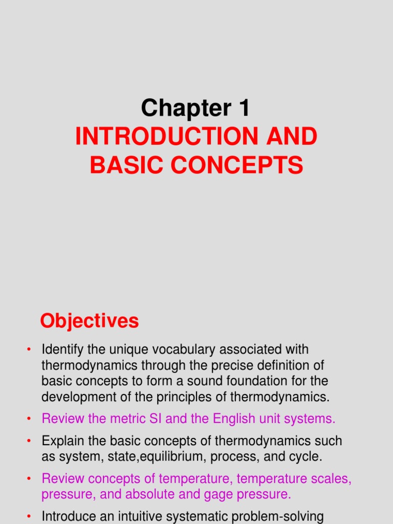 Introduction and Basic Concepts | PDF | Thermodynamics | Temperature