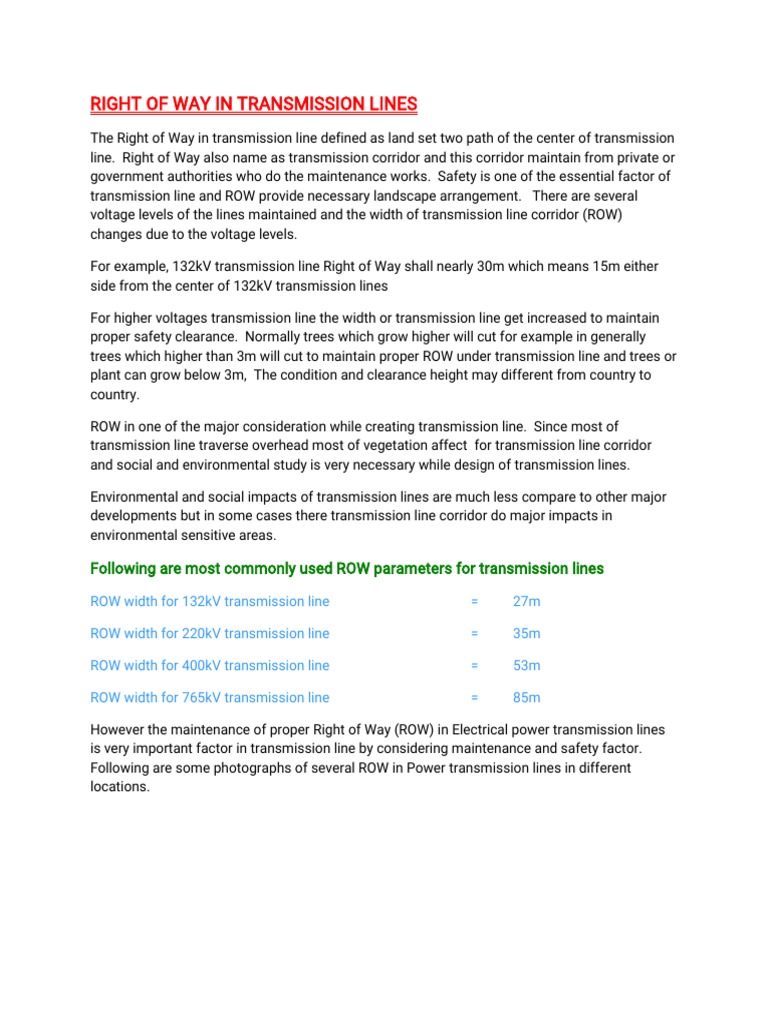 Right of Way Management | PDF