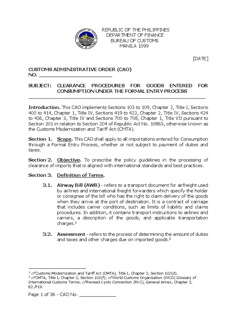Entry Lodgement and Cargo Clearance Process | PDF | Trade | Business