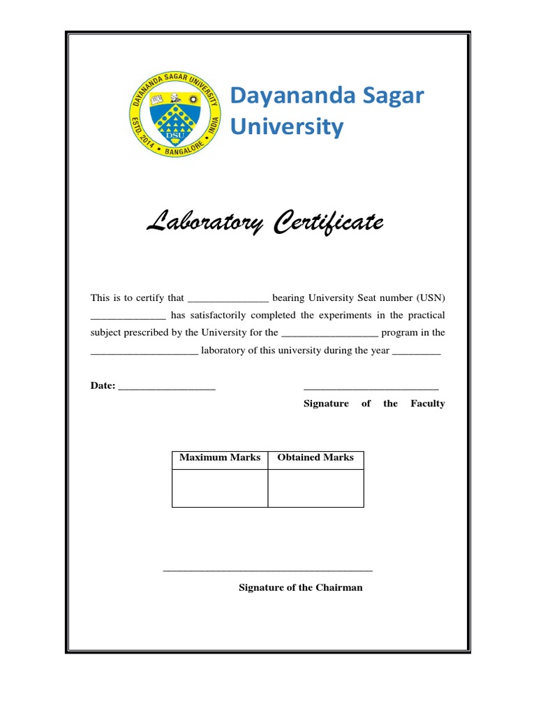 Certificate and Contents | PDF