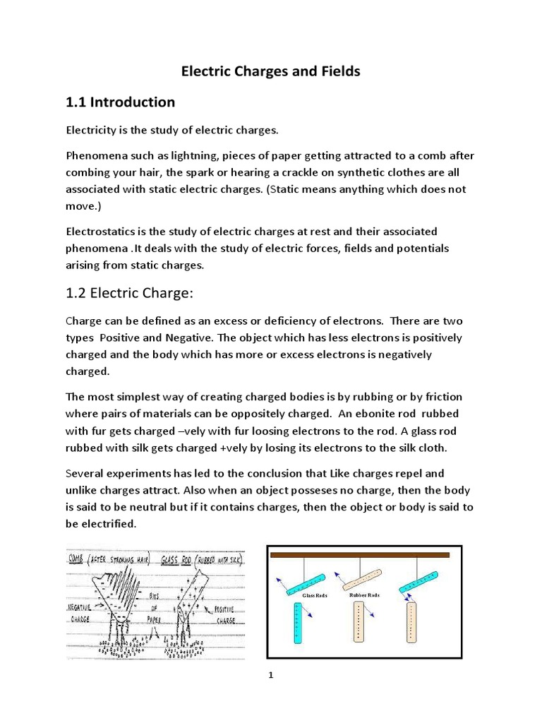 Electric Charges and Fields | PDF | Electric Charge | Electric Field