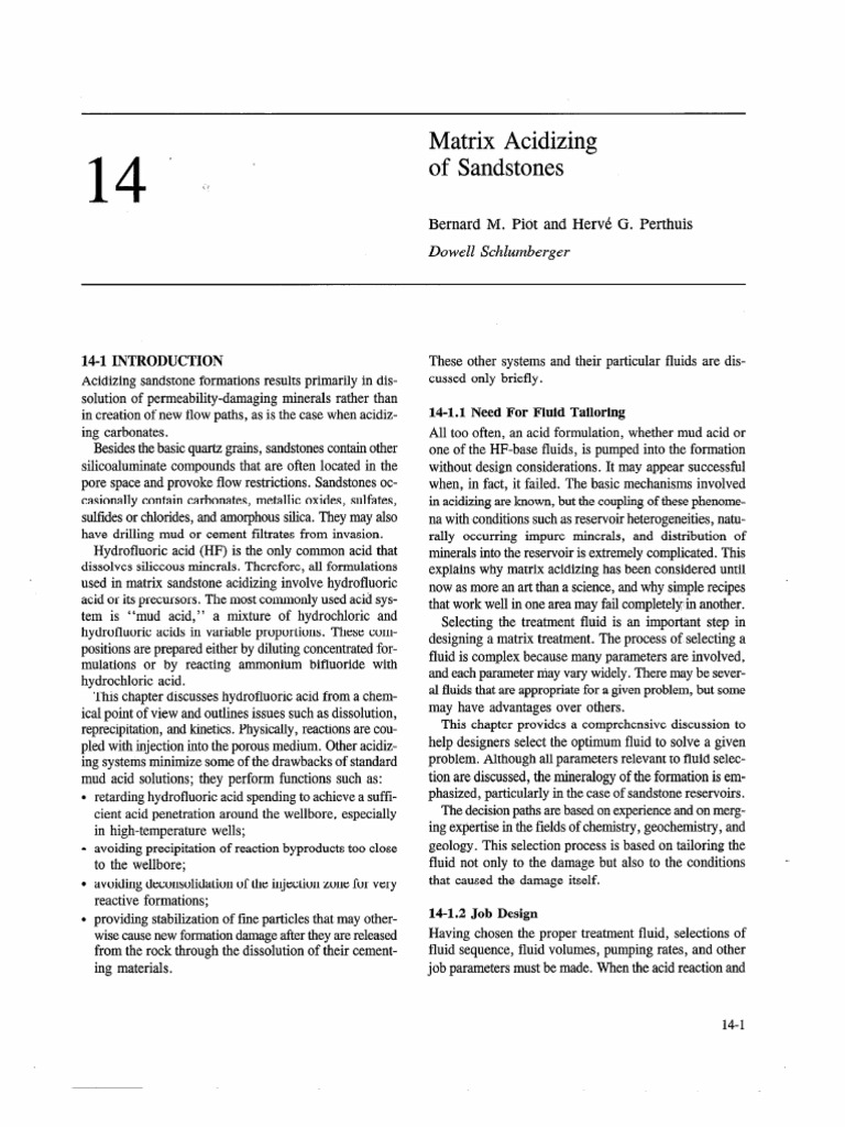 14 Matrix Acidizing of Sandstones | PDF | Porosity | Hydrochloric Acid