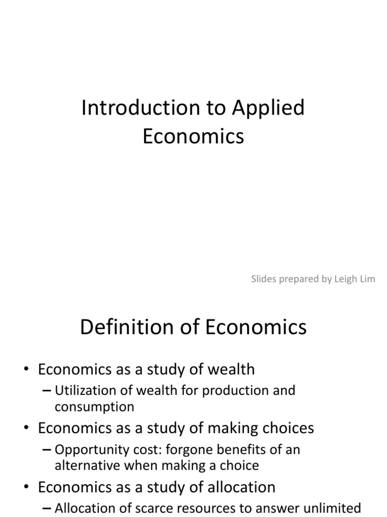 Introduction to Applied Economics | PDF | Economics | Poverty