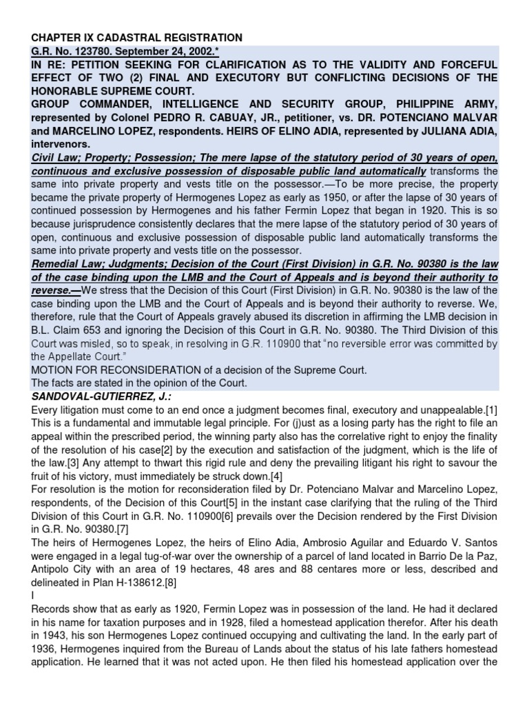 Land Titles and Deeds | PDF | Judgment (Law) | Precedent