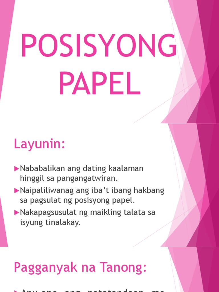 Posisyong Papel | PDF