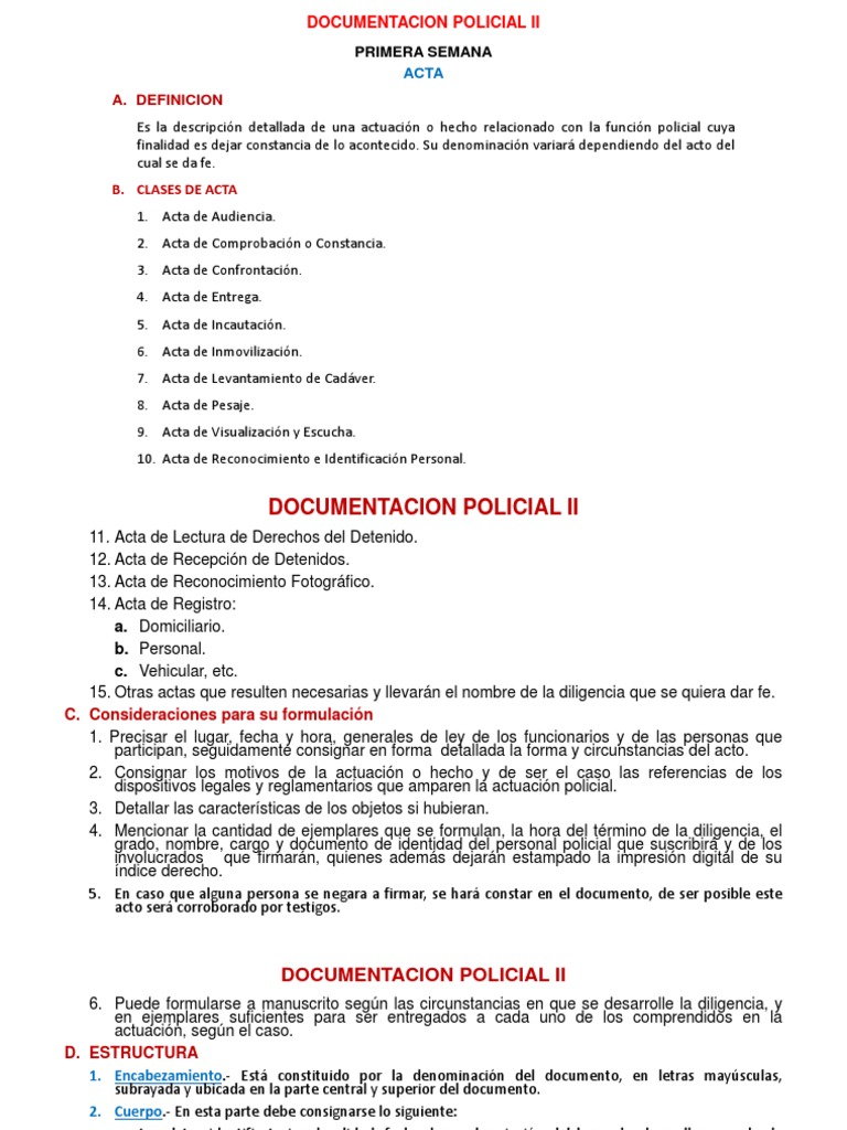 Documentacion Policial Ii | PDF | Policía | Ley procesal