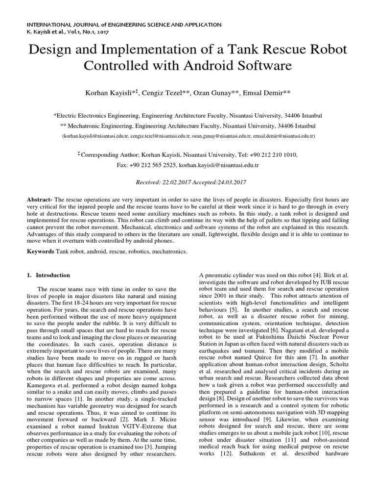 Design and Implementation of A Tank Rescue Robot | Download Free PDF ...