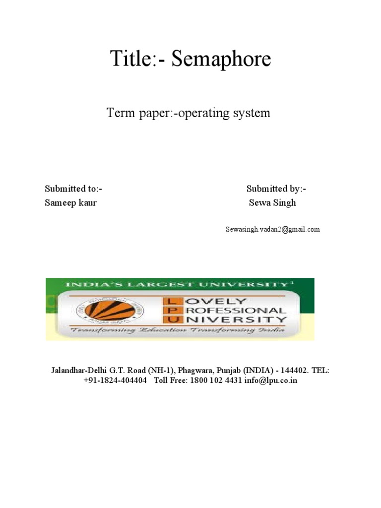 Semaphore Basics for Students | PDF | Operating System Technology | Concurrent Computing