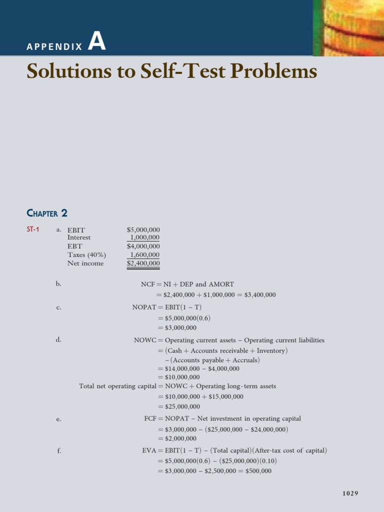 Appendix-A (Solutions To Self-Test Problems) | PDF | Internal Rate Of ...