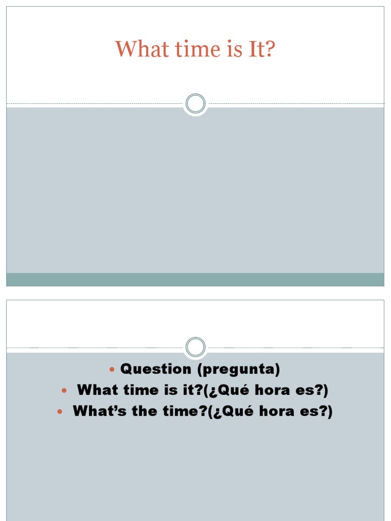 Telling Time in English and Spanish | PDF