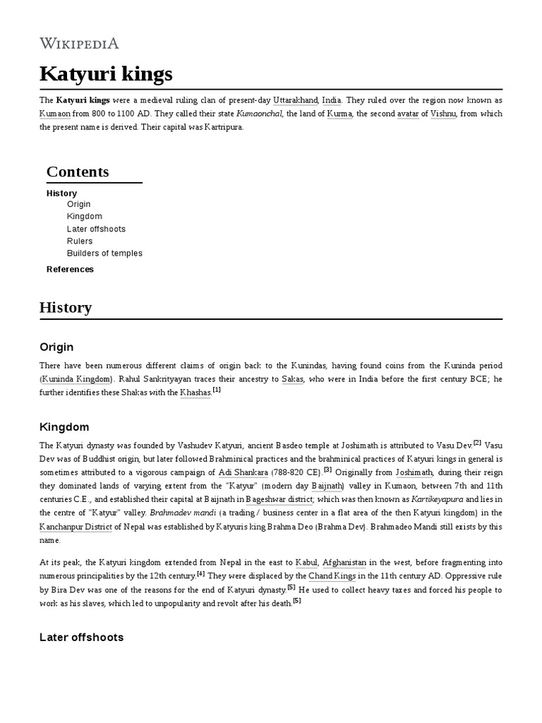 Katyuri Kings | PDF | South Asia | Religion And Belief