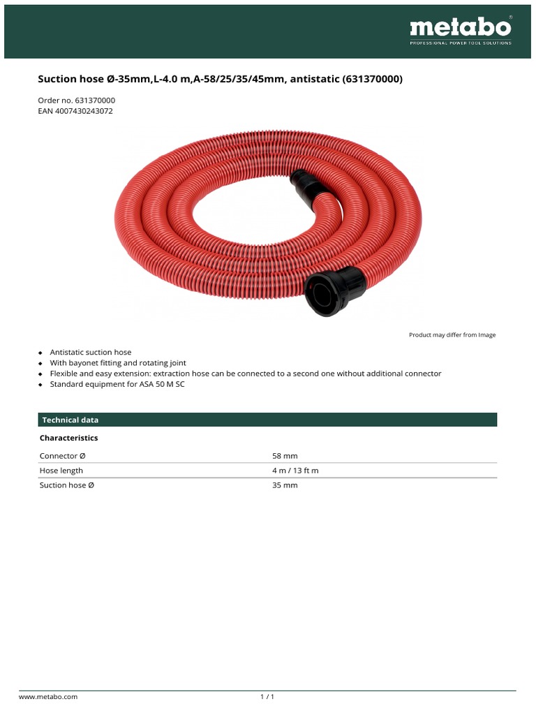 Antistatic Suction Hose for Professionals | PDF