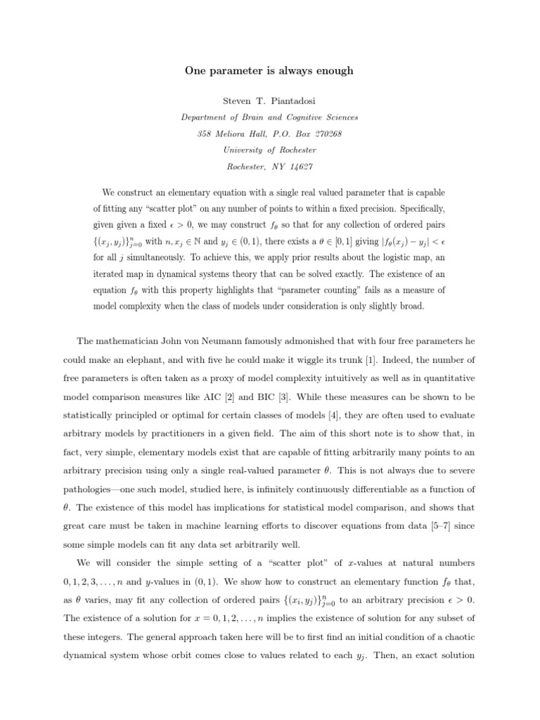 One Parameter is Always Enough: How a Single Real-Valued Parameter Can ...