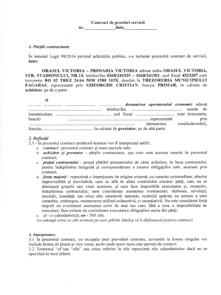 Model Contract de Servicii | PDF