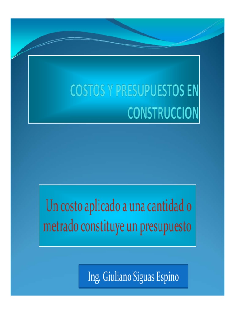 Costos y Presupuesto Capeco | PDF | Costo | Presupuesto