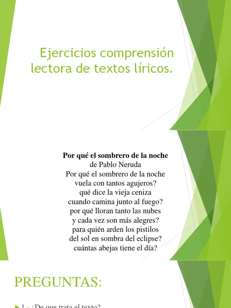 Comprensión de Lectura Textos Líricos. | PDF