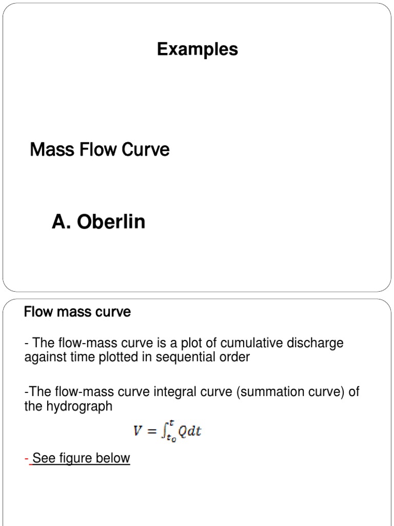Flow Mass Curve for Reservoir Storage | PDF | Discharge (Hydrology ...