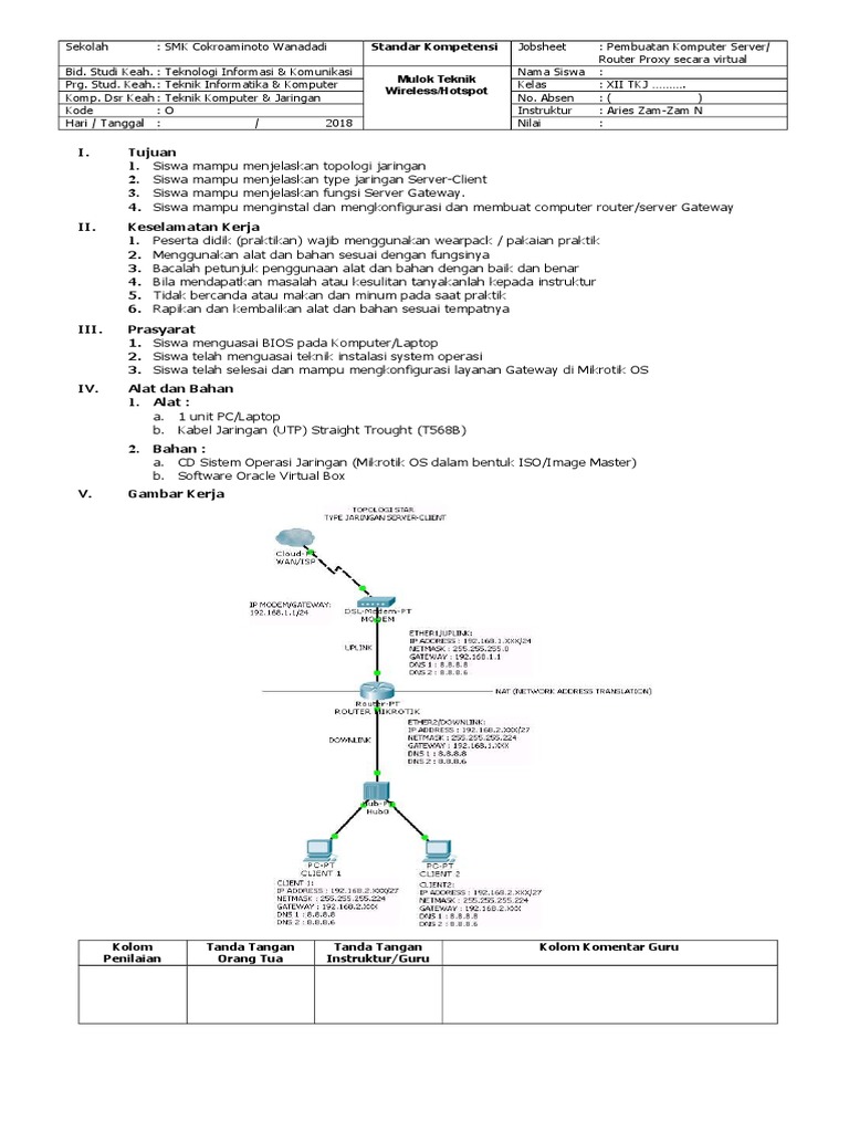 Jobsheet Router Proxy Mikrotik | PDF