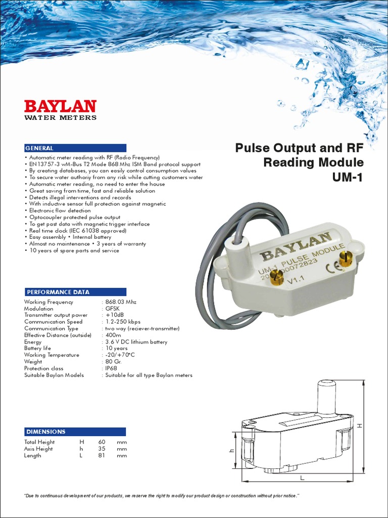 Baylan Water Meters RF Module | PDF