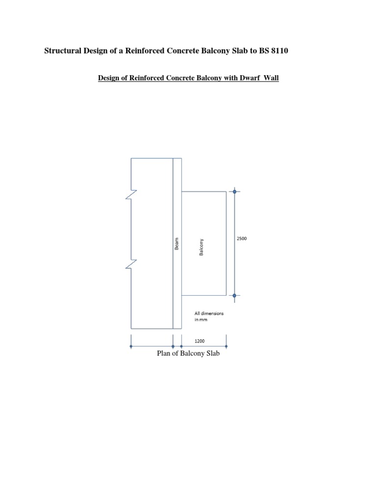 Structural Design of A Reinforced Concrete Balcony Slab To BS 8110 ...