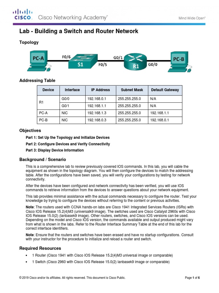 6.5.1.2 Lab - Building A Switch and Router Network - Isaiah Whitener | Download Free PDF ...