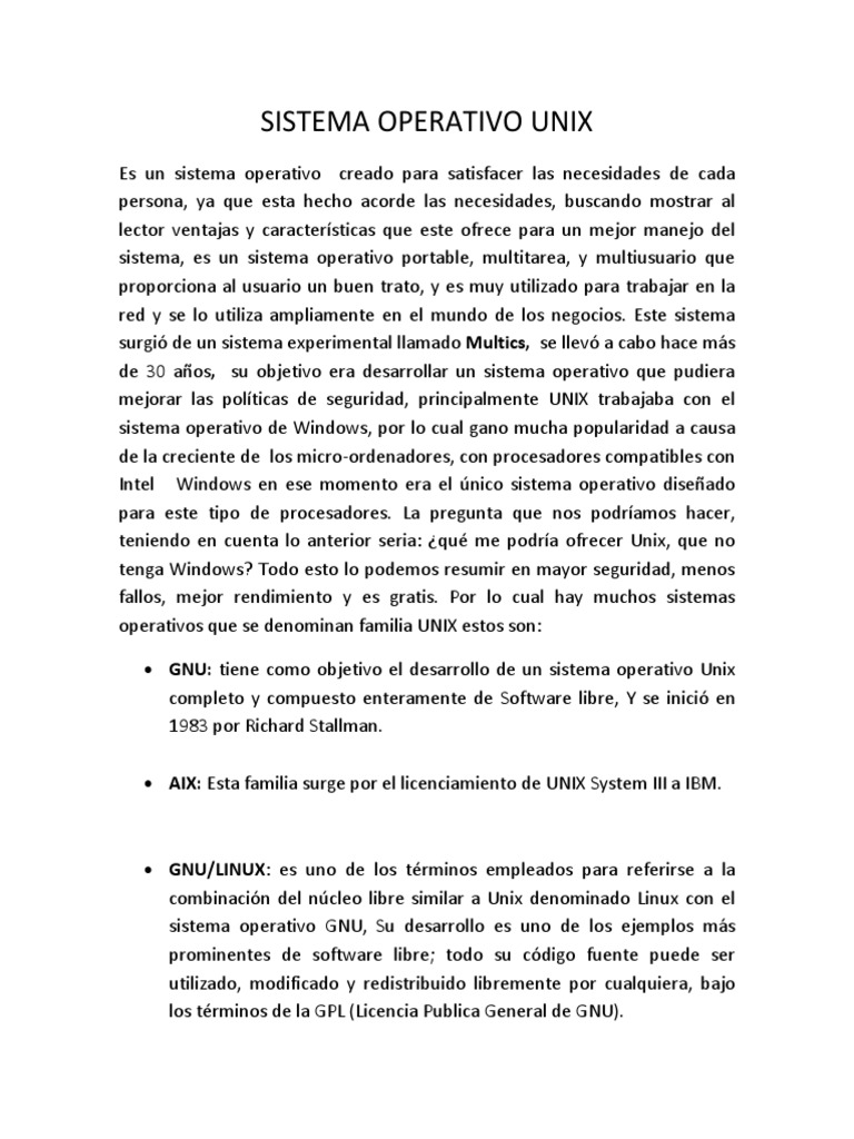 Un recorrido por la familia UNIX: orígenes, características y sistemas ...