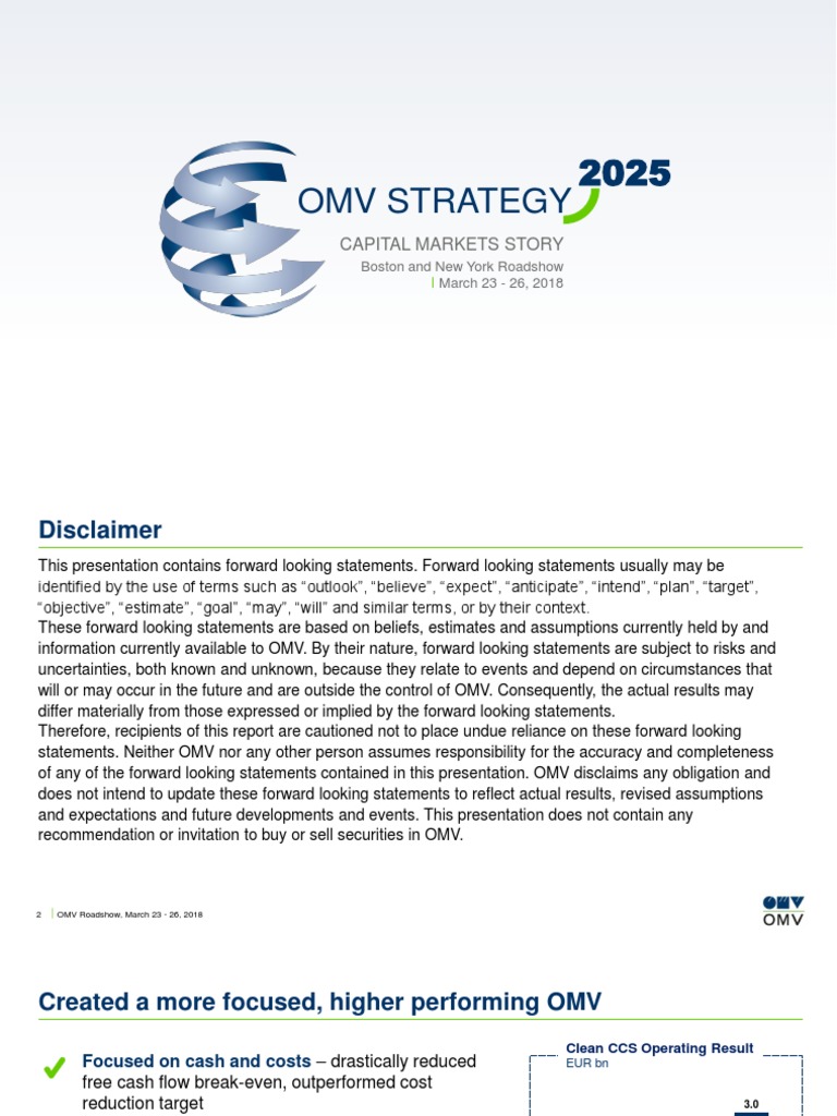 OMV - US Roadshow Presentation | PDF | World Energy Consumption | Petroleum