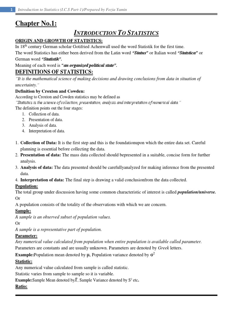 Definition of Statistics | PDF | Mean | Statistics