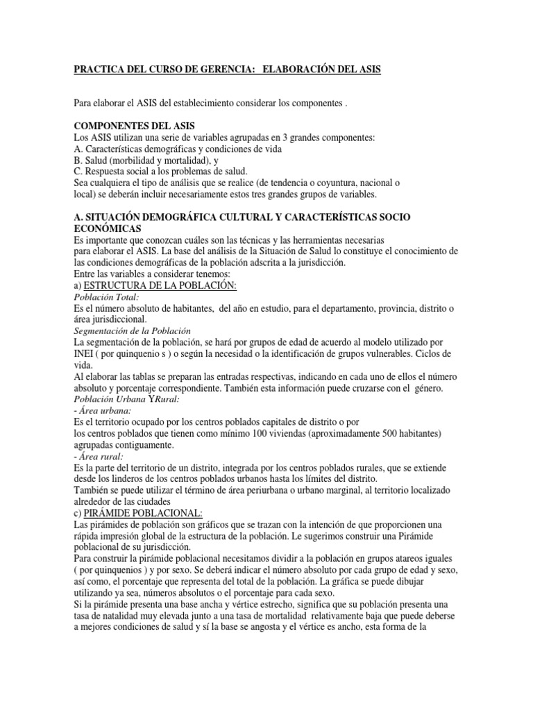 Elaboracion Del ASIS | PDF | Población | Muerte materna