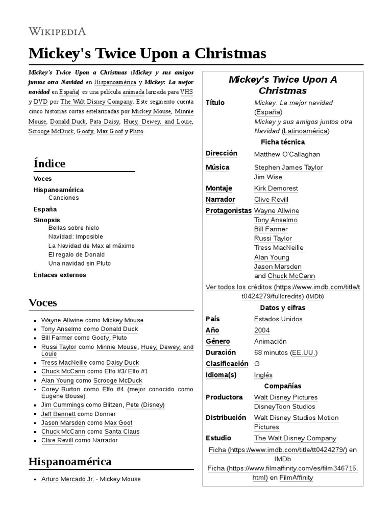 Mickey's Twice Upon A Christmas | PDF | La compañía Walt Disney | Walt ...
