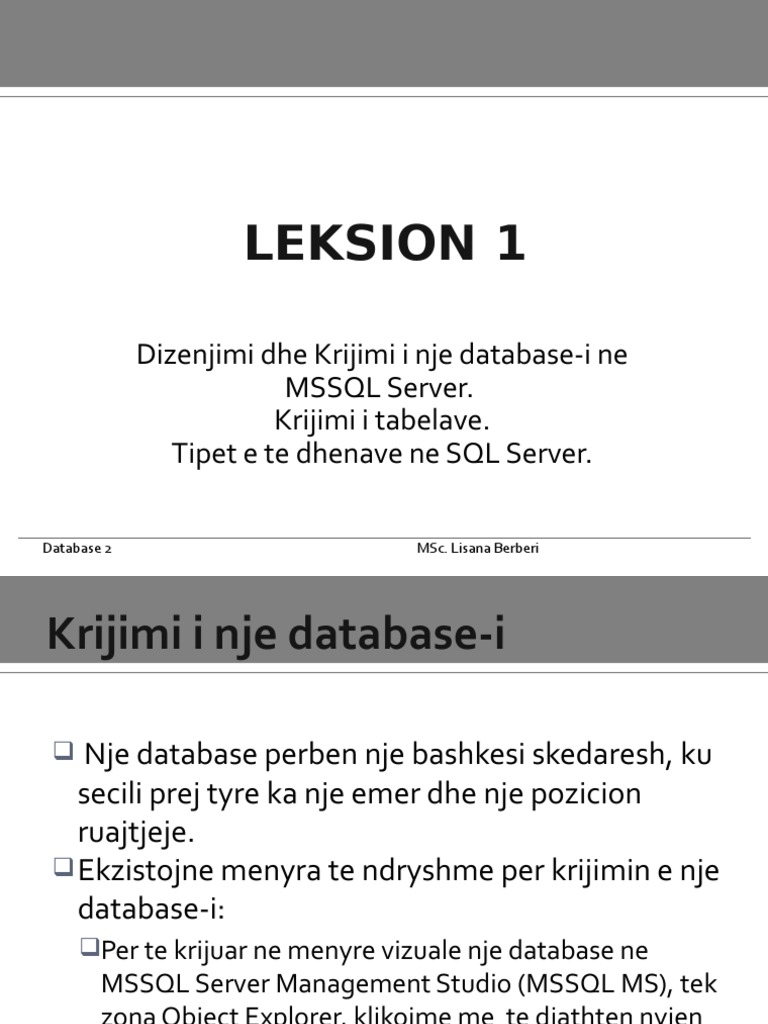 Leksion 1 | PDF