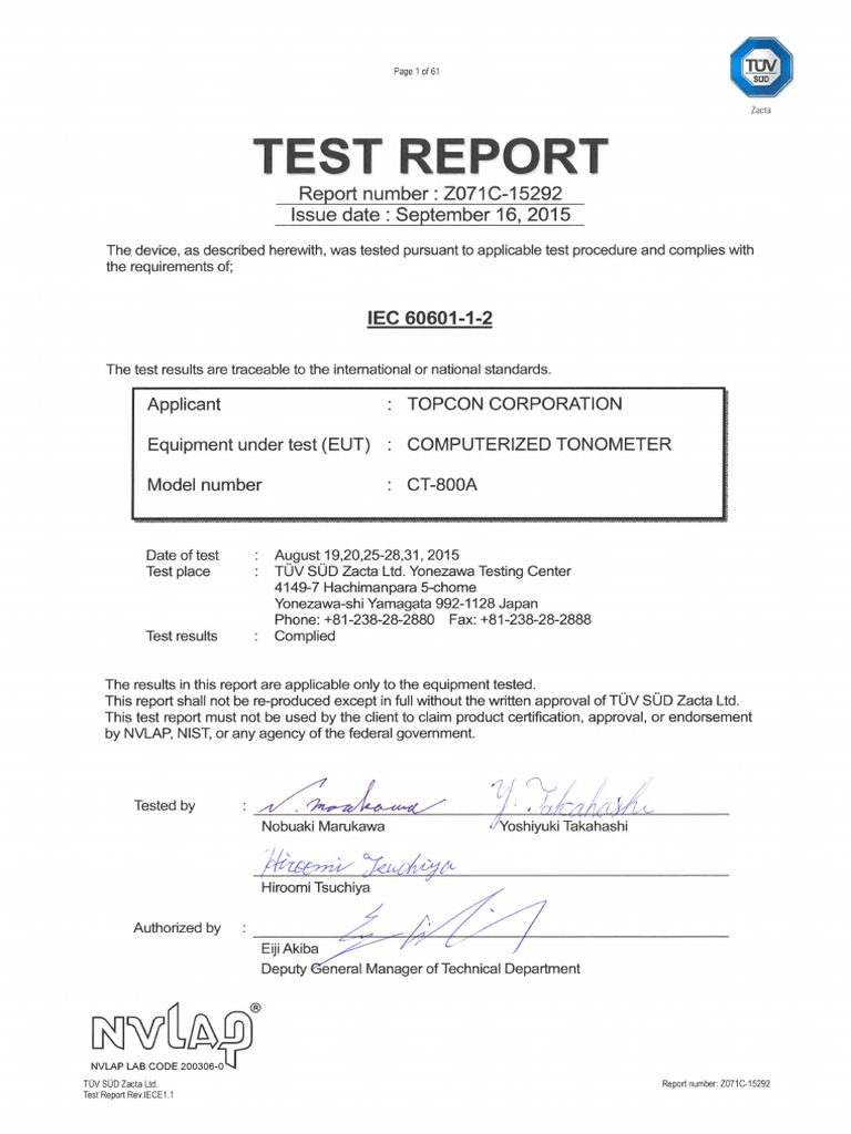 CT-800A IEC60601-1-2 - Unlocked PDF | PDF | Alternating Current ...