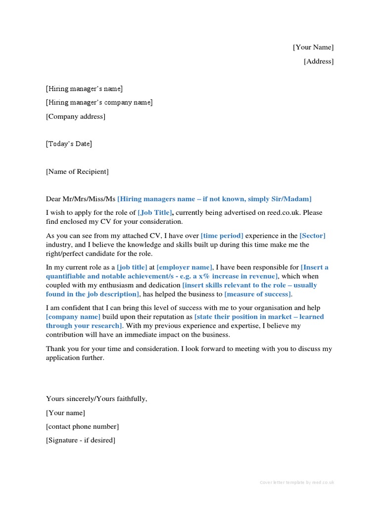 Basic Cover Letter Template | PDF
