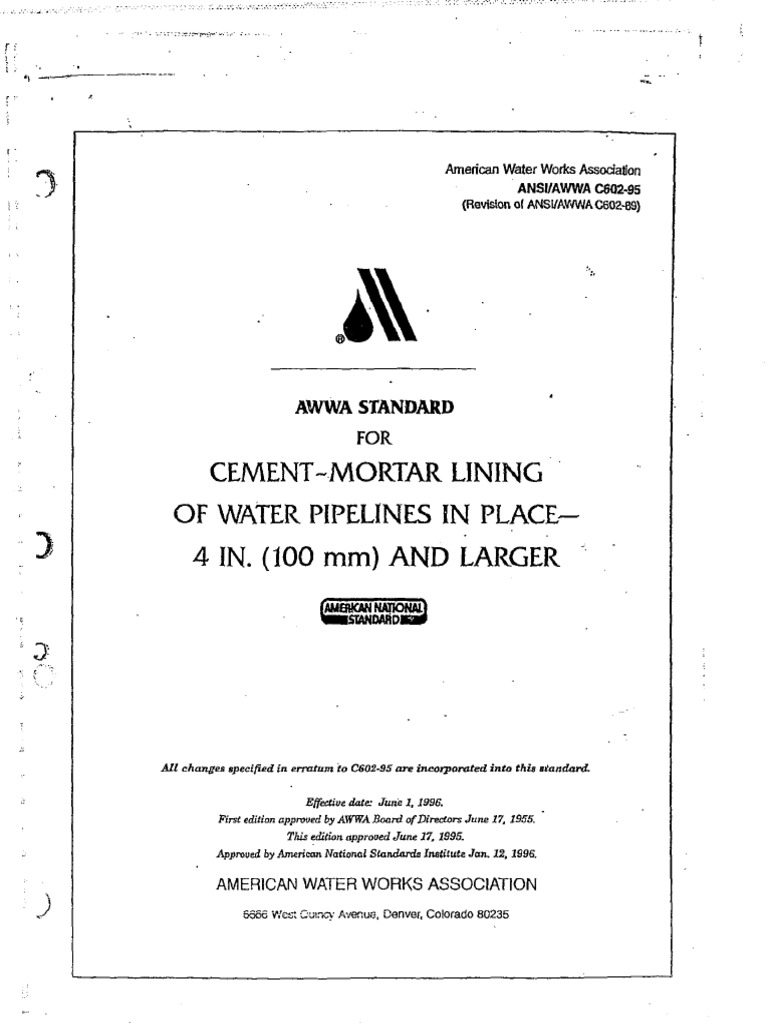 Awwa C602 1995 | PDF