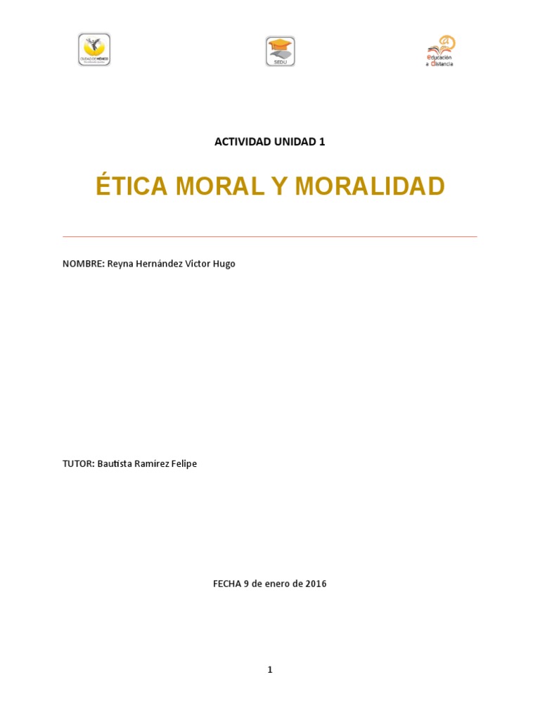 Etica Moral y Moralidad | Descargar gratis PDF | Moralidad | Comportamiento