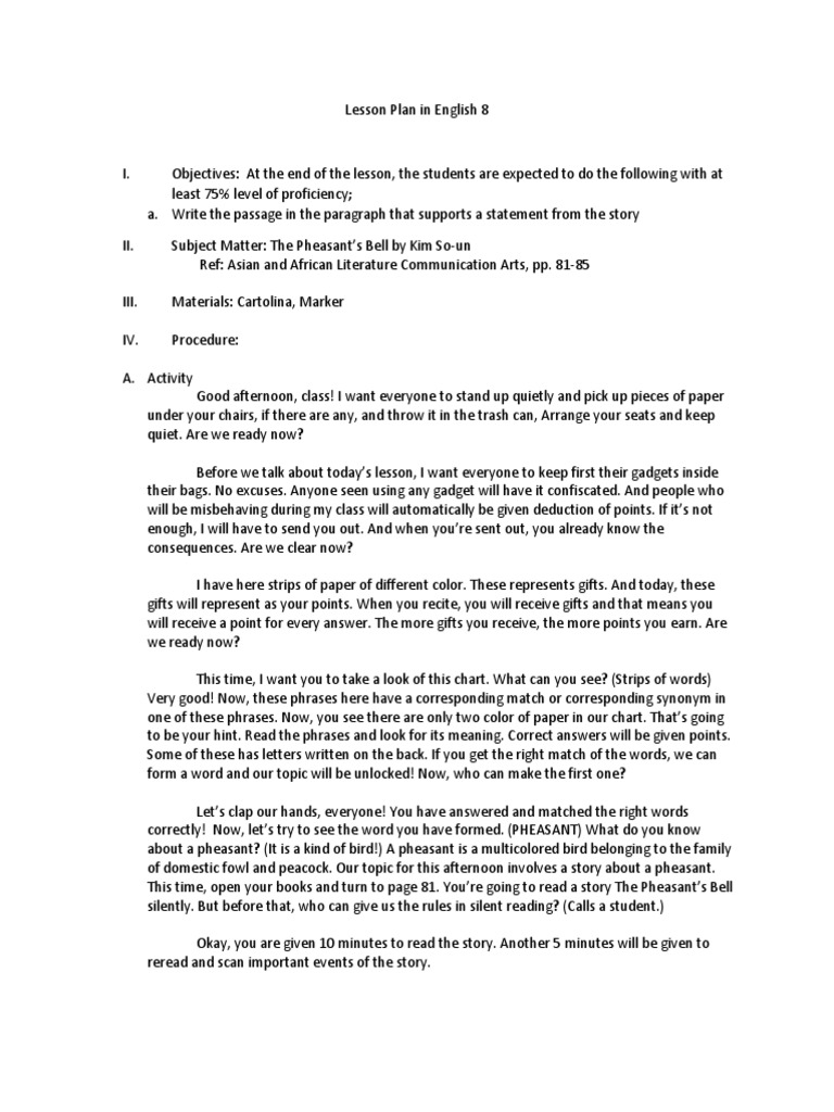 Lit Lesson Plan | PDF