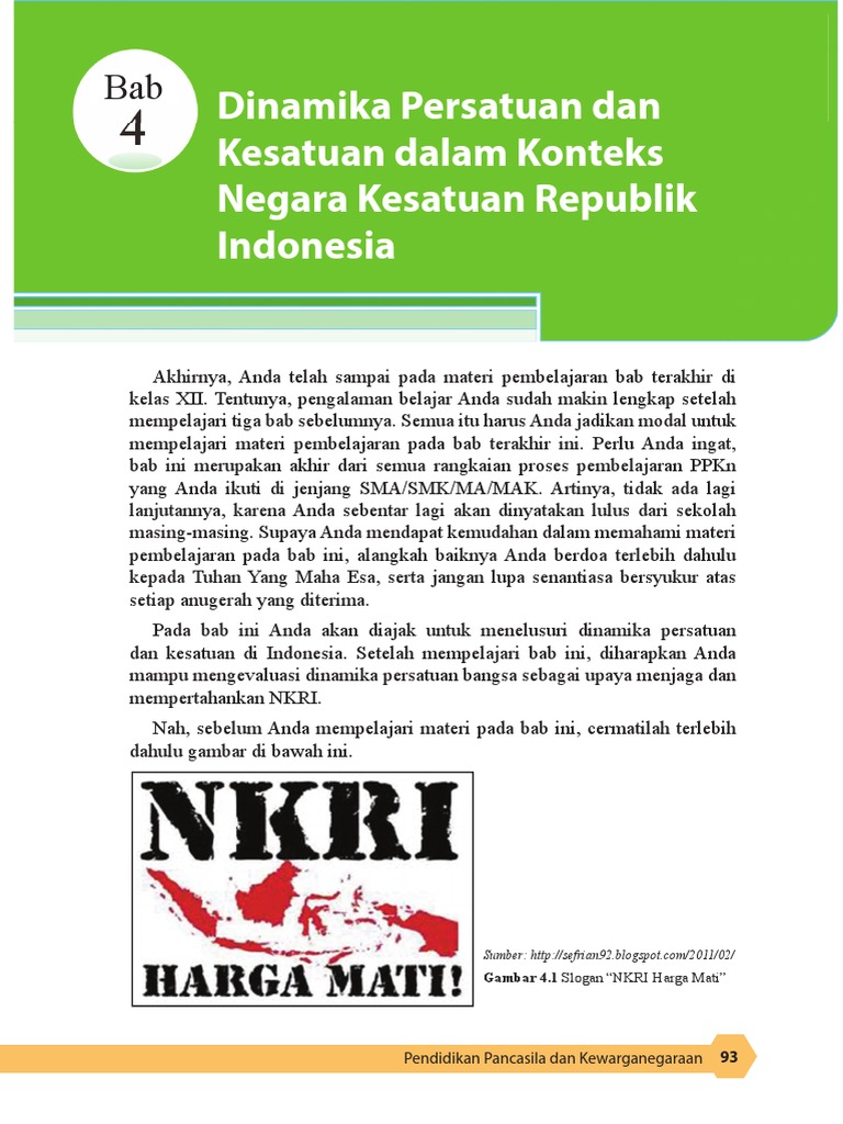 Bahan Ajar (Buku Elektronik) Materi Dinamika Persatuaan Dan Kesatuan Bangsa | PDF