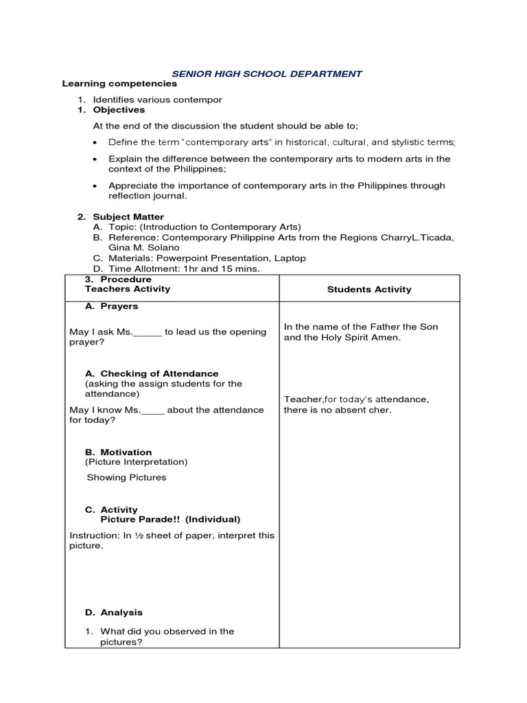 Senior High School Department LPPP | PDF | Modern Art | Postmodernism