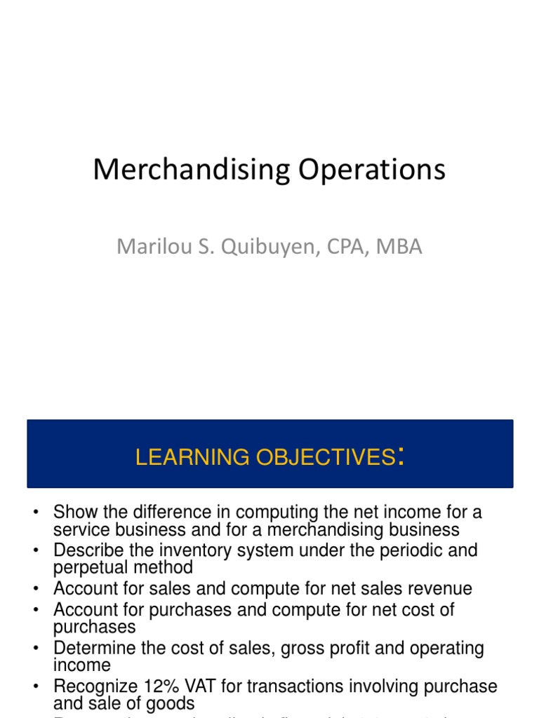 Merchandising Operations Part1 | PDF | Discounts And Allowances ...